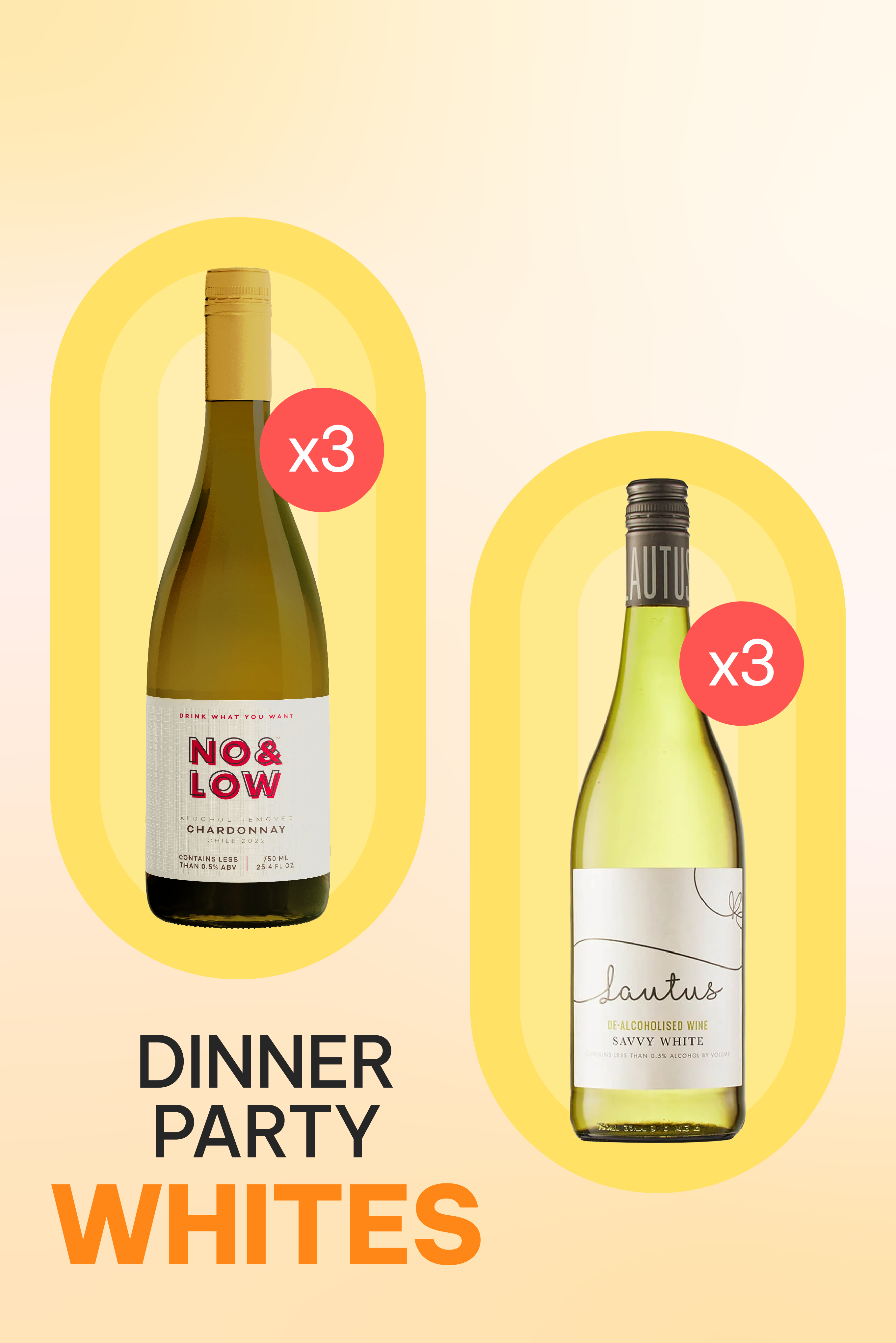 Dinner Party Whites Best Non Alcoholic White Wines 6 Pack · No And Low