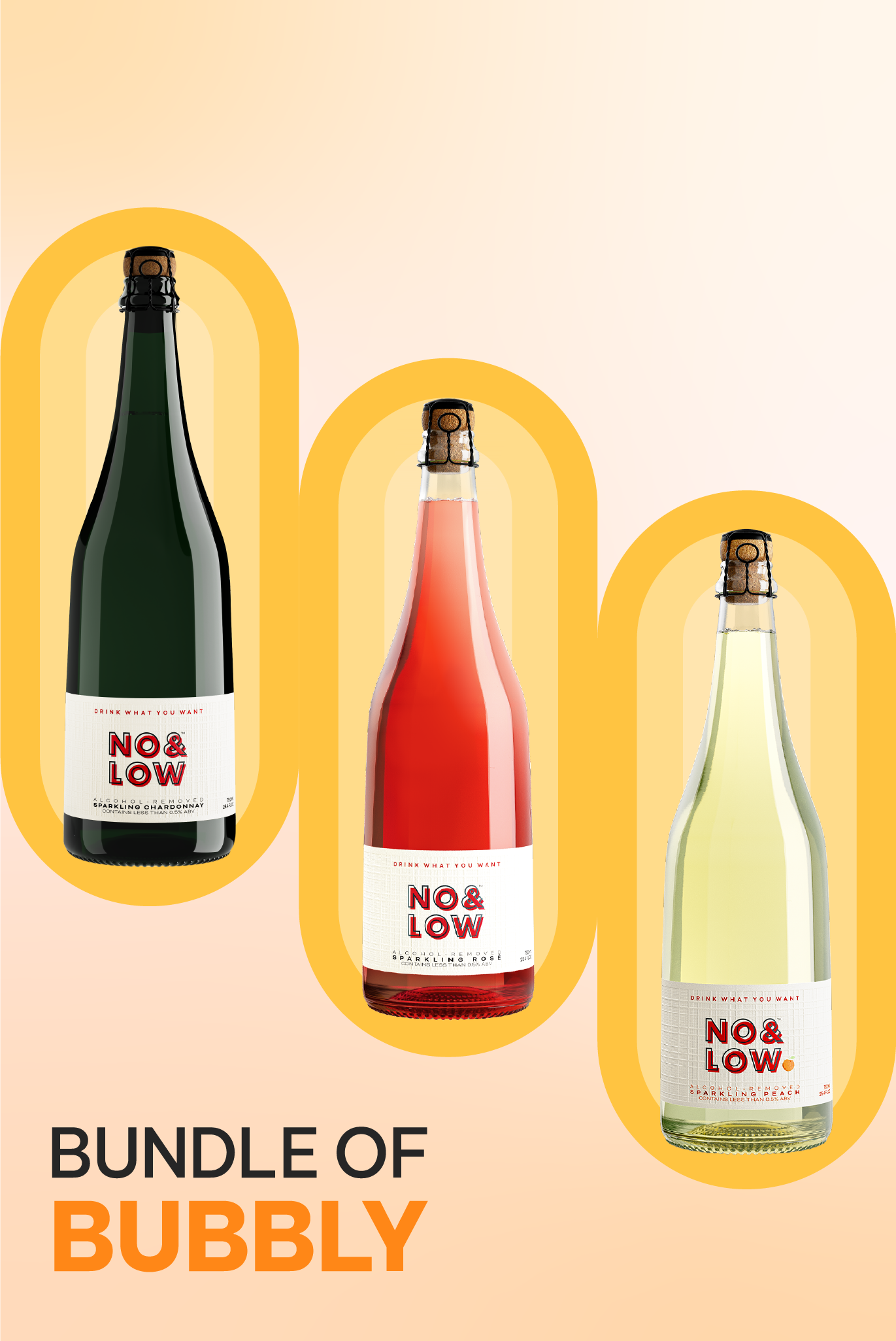 "Bundle of Bubbly" - Non-Alcoholic Sparkling Wines (3-Pack) · No & Low